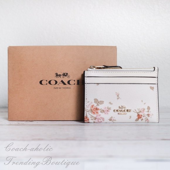 Coach | Bags | Nwt Coach Mini Skinny Id Case With Rose Bouquet | Poshmark